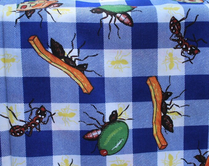 Vintage Joe Boxer Ants at the Picnic Blue Checked Fabric - Etsy