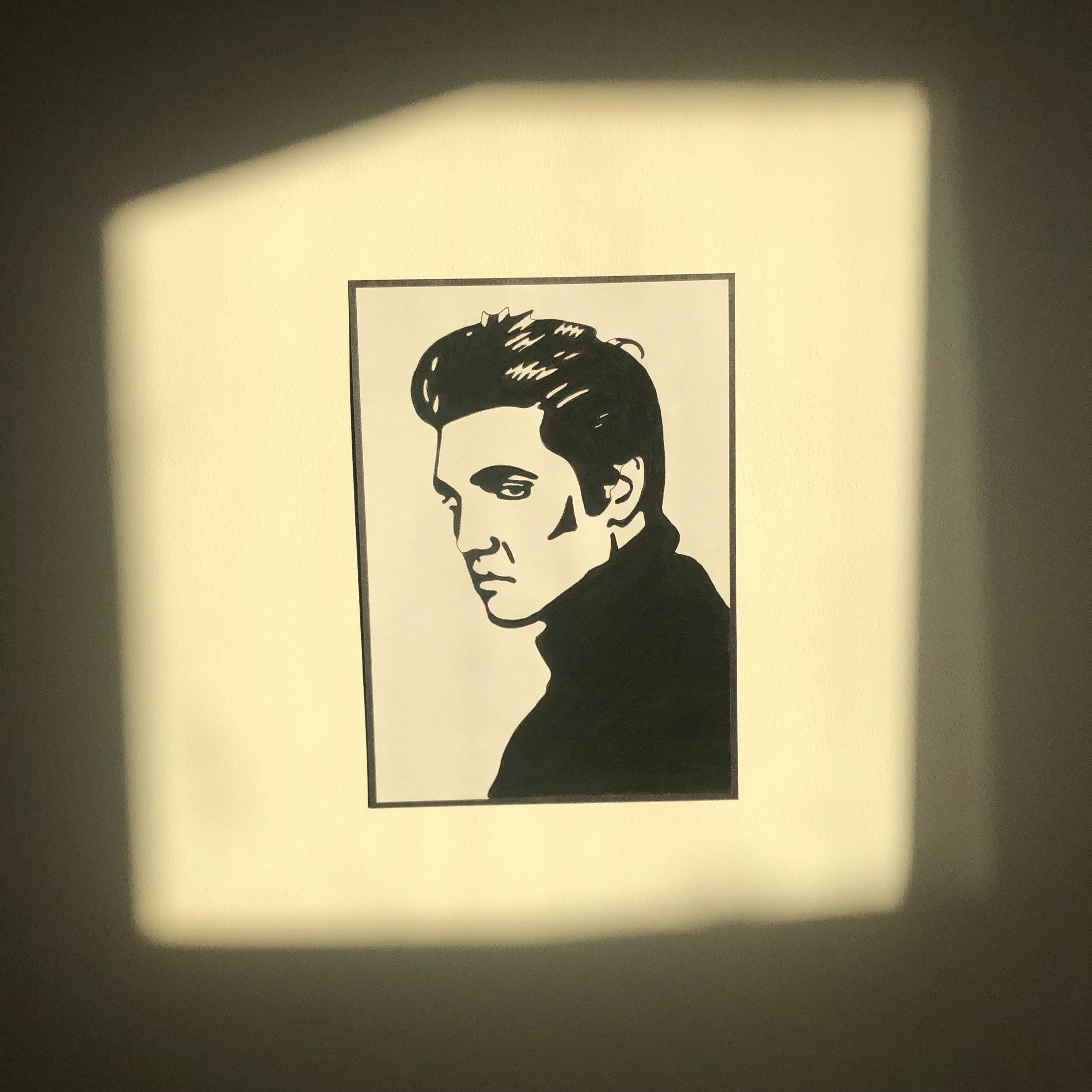 Elvis Presley Hand-drawn Silhouette Portrait - Etsy