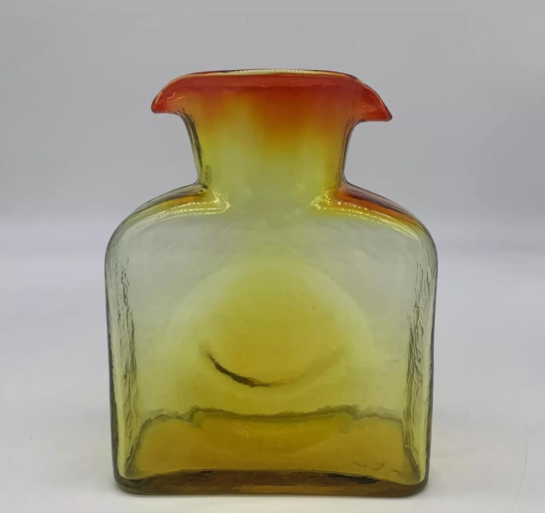 Vintage Blenko Art Glass Amberina Double Spout Open Water Pitcher - Etsy