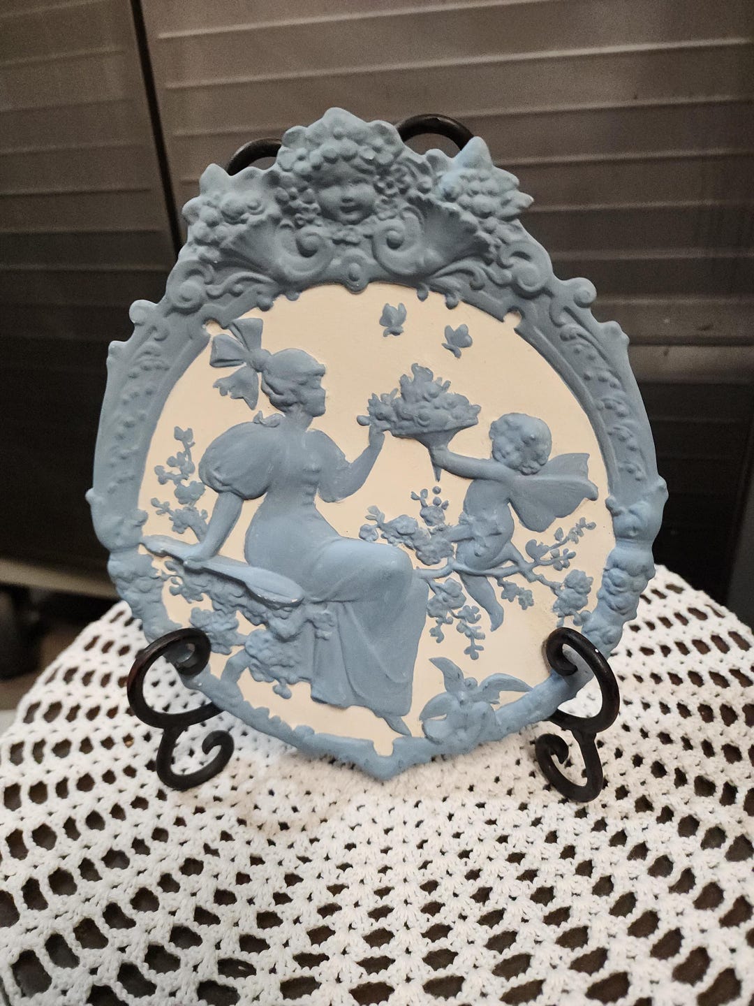 Antique German Jasperware Wall Plaque Neo Classical Three Graces ...