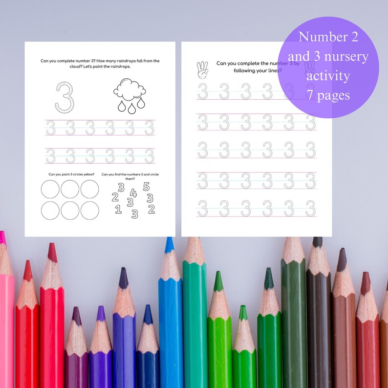 Fun 2 and 3 Number Learning Activity Set, Preschool Number Learning ...