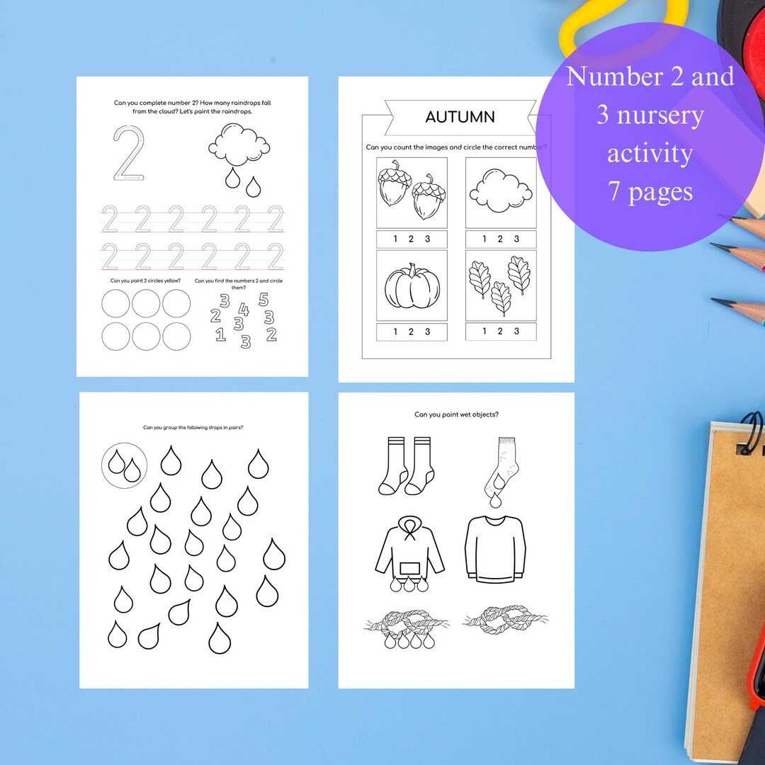 Fun 2 and 3 Number Learning Activity Set, Preschool Number Learning ...