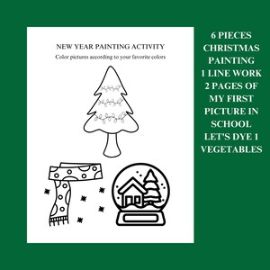 Christmas Themed Coloring Set,my First Painting Page, Nursery Activity ...