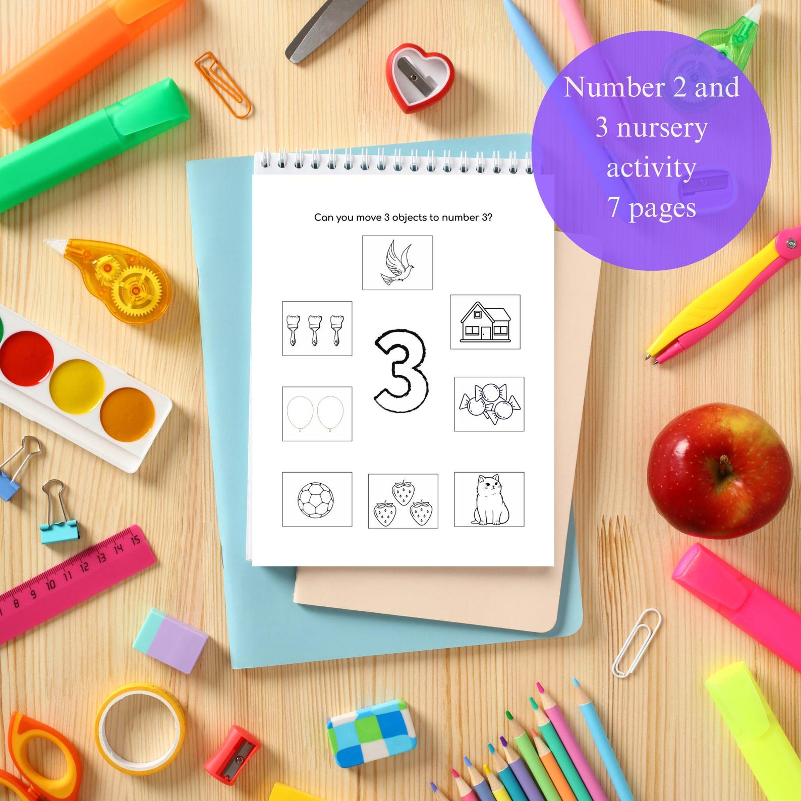 Fun 2 and 3 Number Learning Activity Set, Preschool Number Learning ...