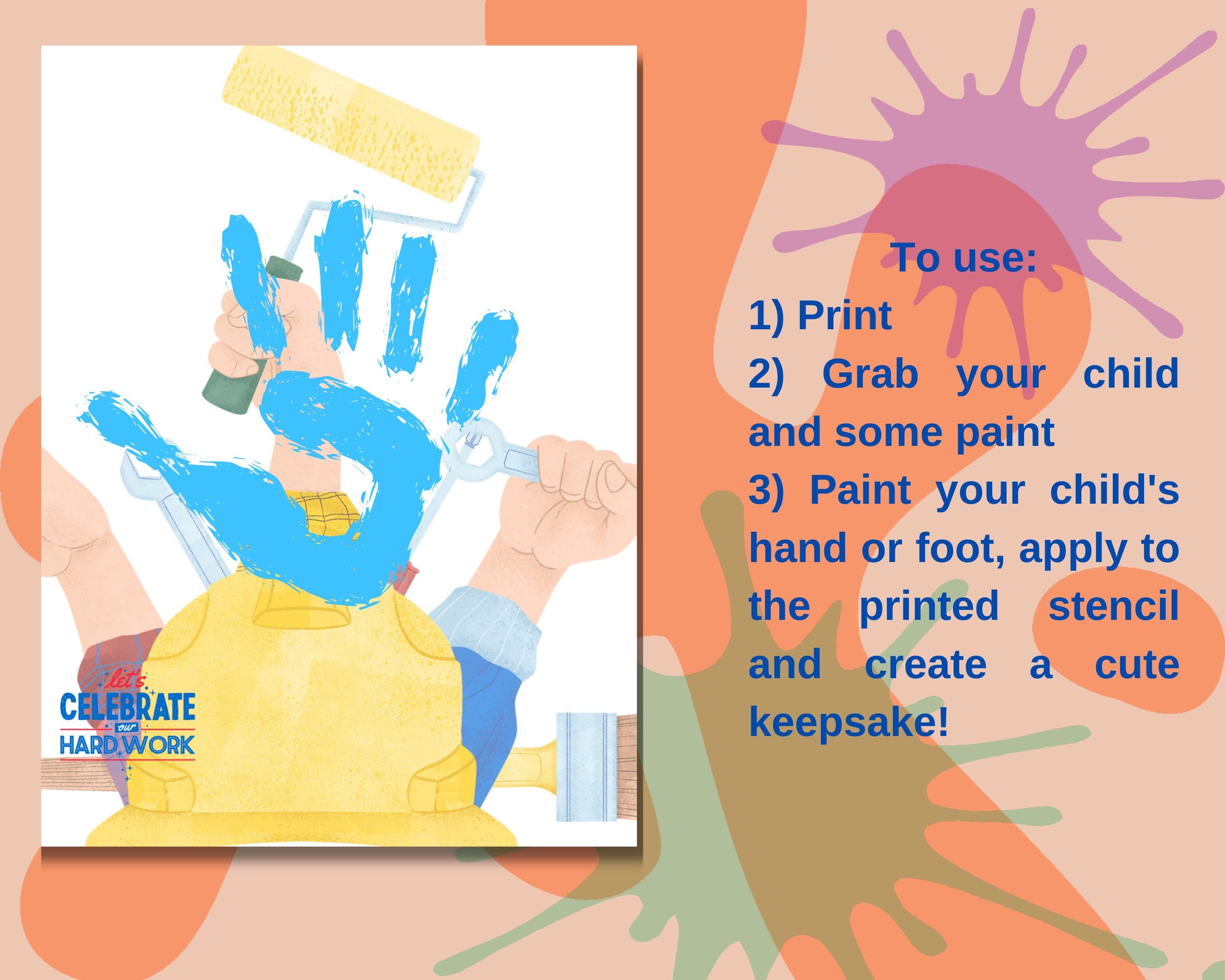 Labor Day Printable, Preschool Nursery, Children's Activity, Handprint ...