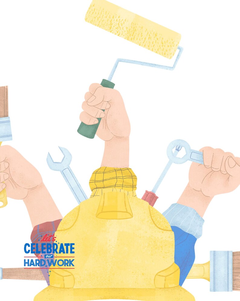 Labor Day Printable, Preschool Nursery, Children's Activity, Handprint ...