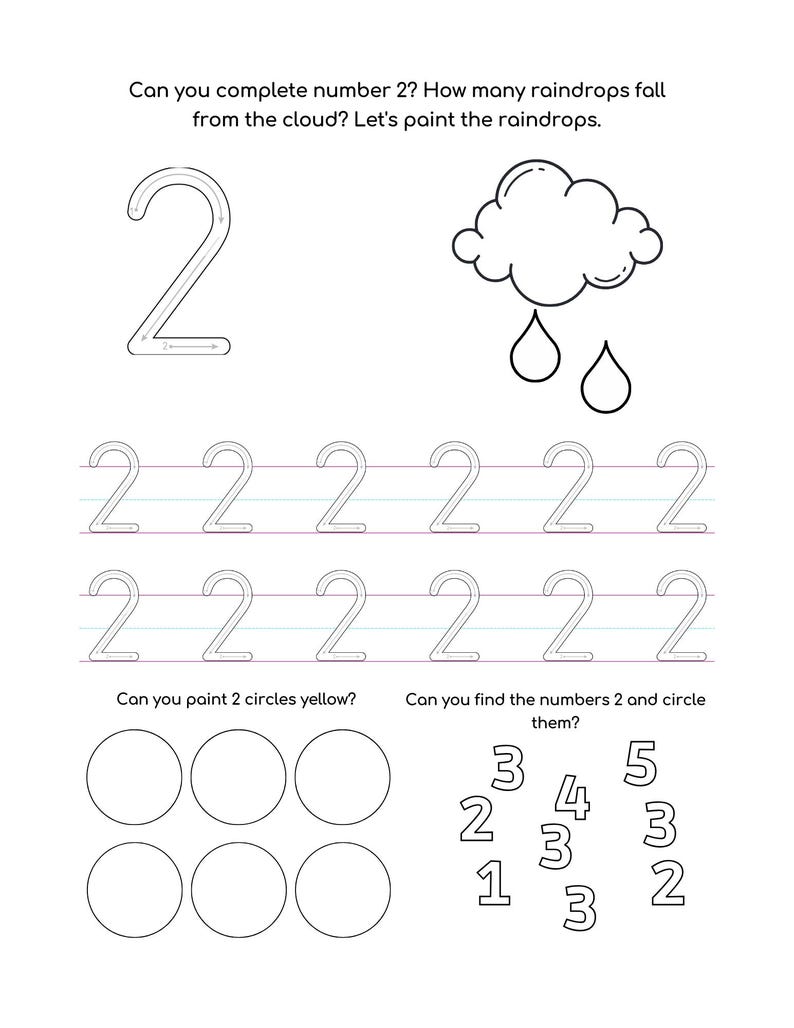 Fun 2 and 3 Number Learning Activity Set, Preschool Number Learning ...