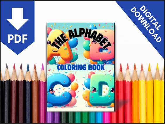 Alphabet Magic: 27 Creative Coloring Pages for Kids - Etsy