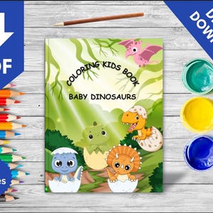 Dino Color Fun Editable Baby Dinosaurs Coloring Book With 15 Printable ...