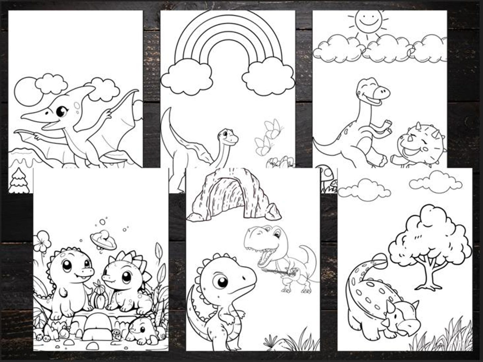 Dino Color Fun Editable Baby Dinosaurs Coloring Book With 15 Printable ...