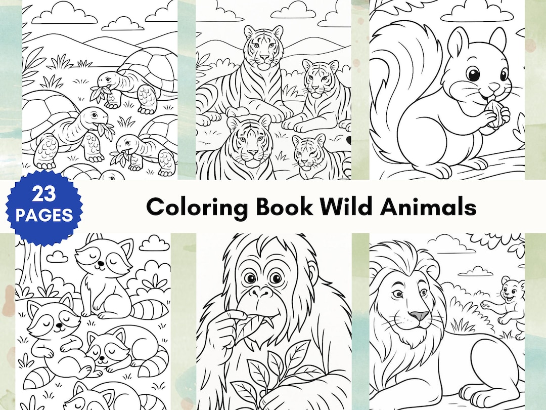 Wild Wonders: A Jungle & Safari Animal Coloring Book for Kids - Etsy