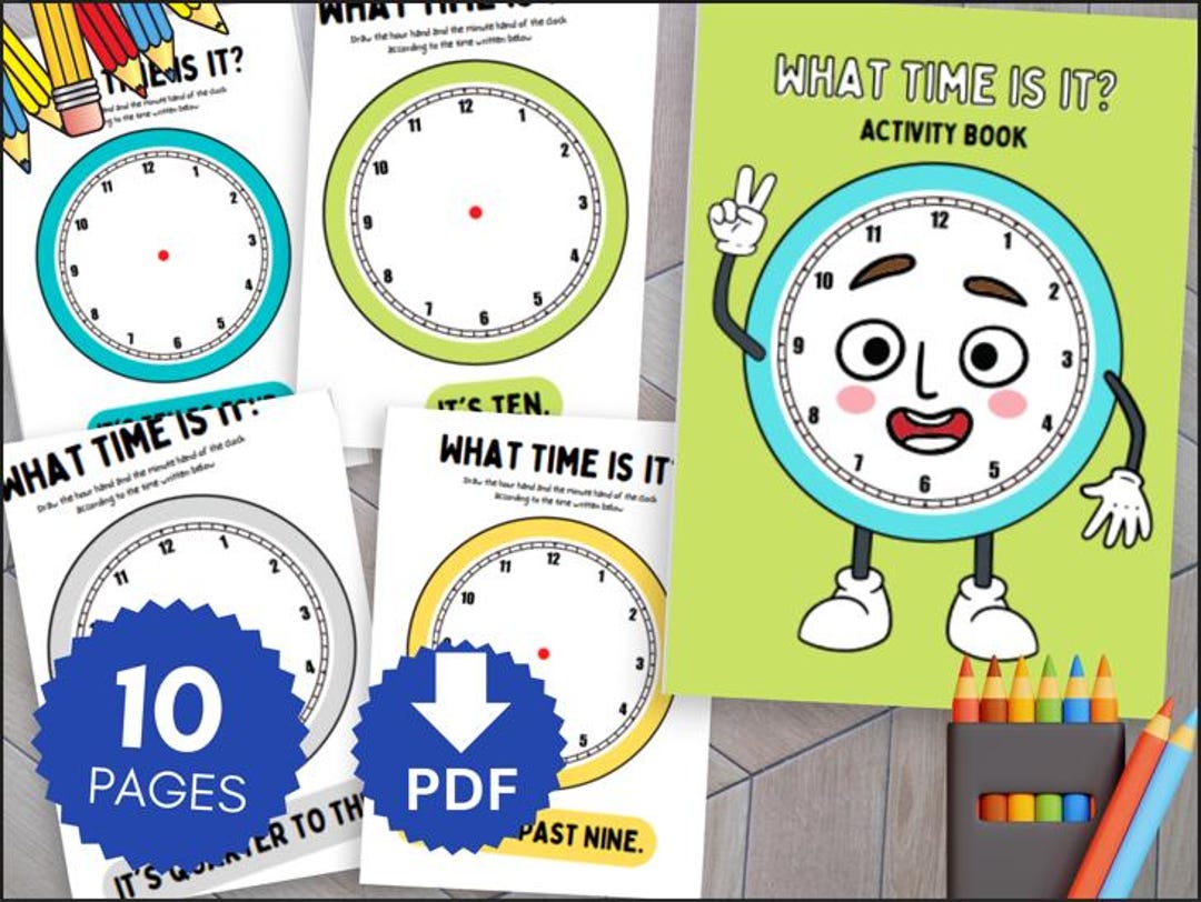 10 Colorful Pages of What Time is It? Discover Engaging Activities and ...