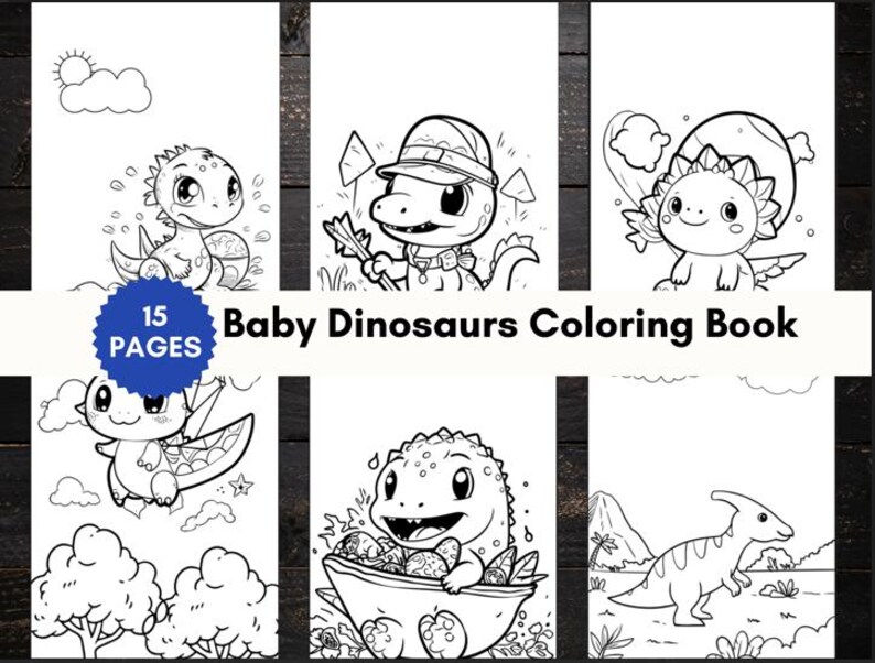Dino Color Fun Editable Baby Dinosaurs Coloring Book With 15 Printable ...