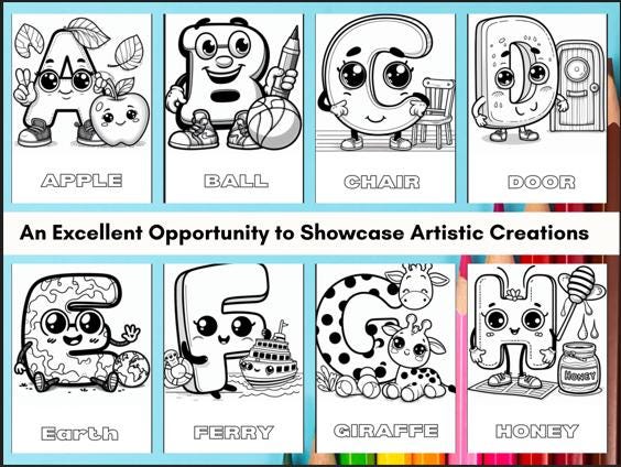 Alphabet Magic: 27 Creative Coloring Pages for Kids - Etsy