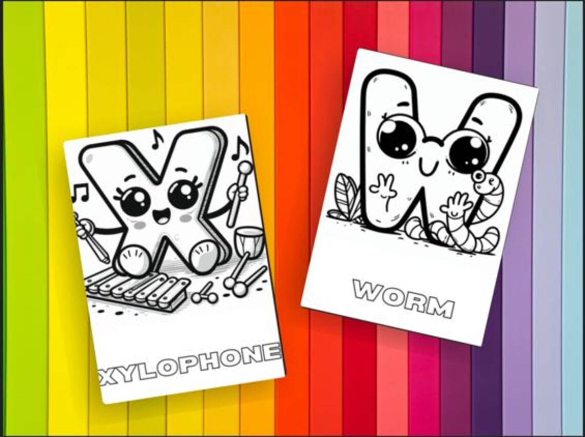 Alphabet Magic: 27 Creative Coloring Pages for Kids - Etsy