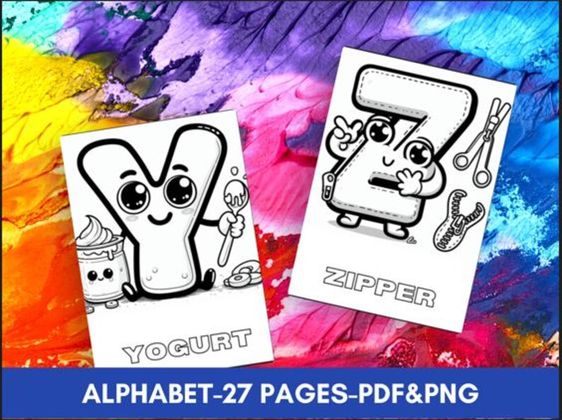 Alphabet Magic: 27 Creative Coloring Pages for Kids - Etsy