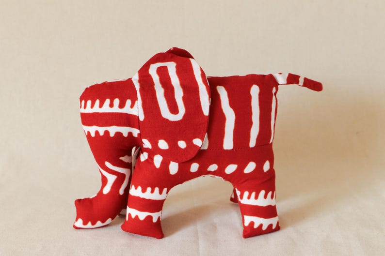 Cute Plush Elephant Made From African Cotton Fabric - Cuddly Toy ...