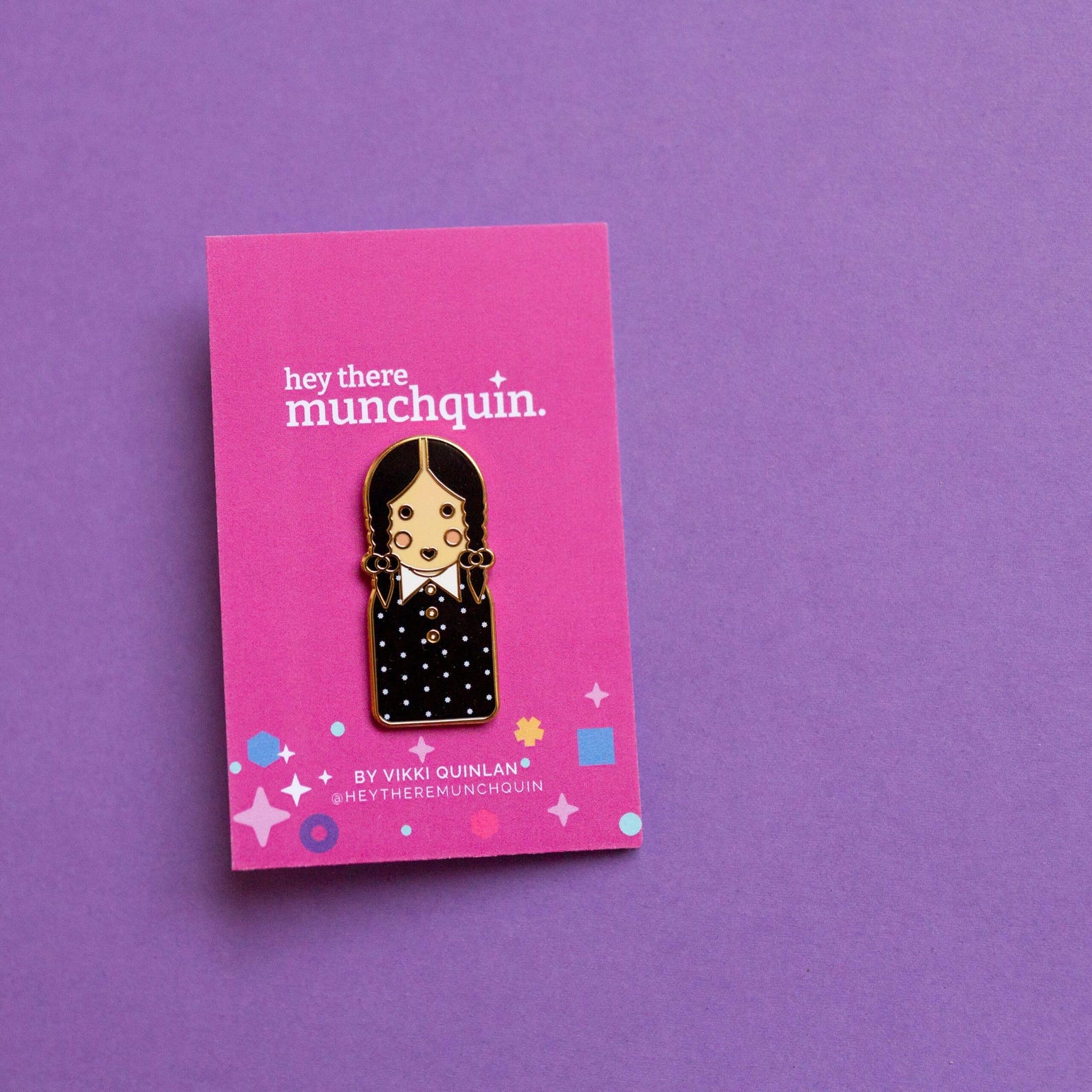 Goth Girl Wednesday Inspired Cute Hard Enamel Pin - Etsy