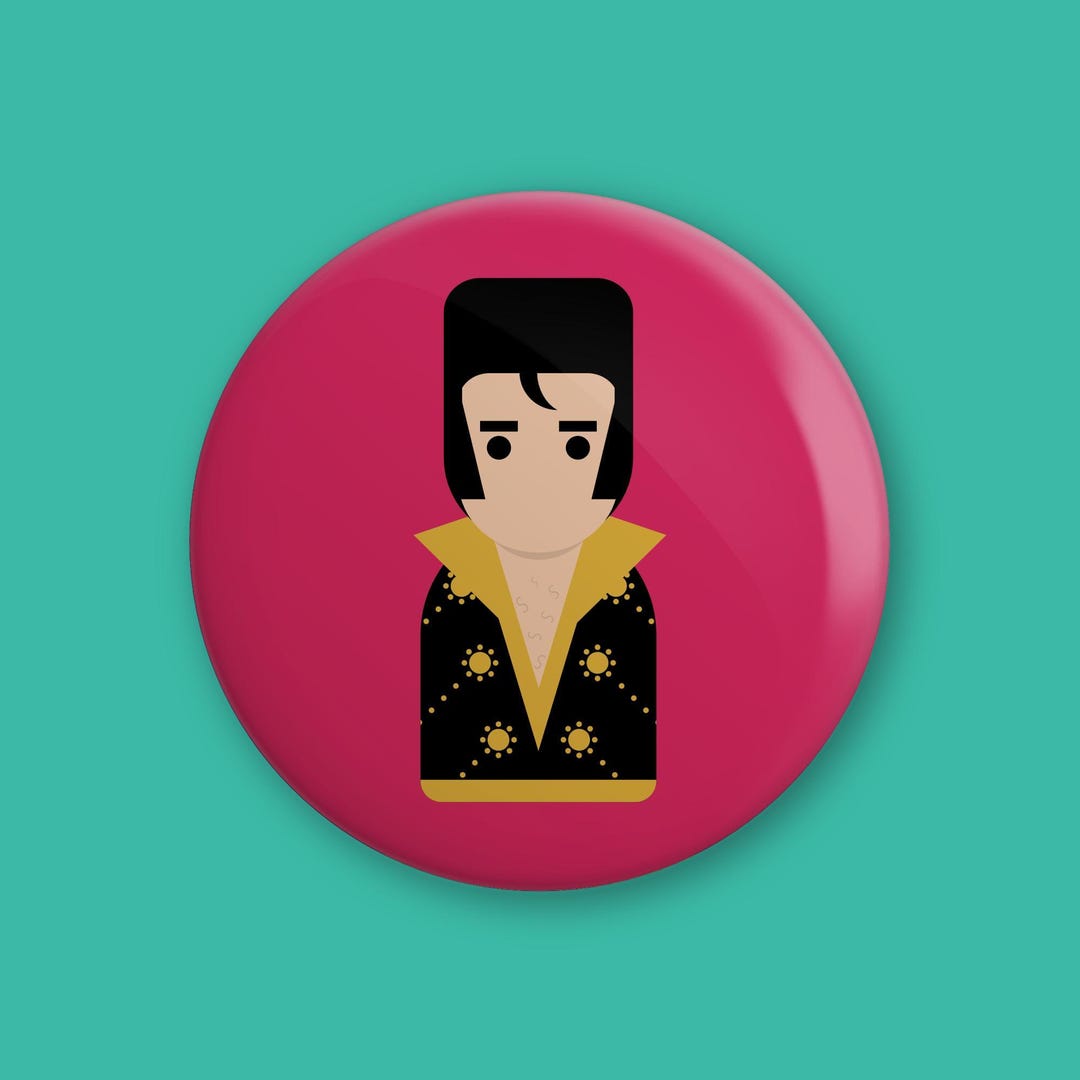 Elvis Presley - Cute, Minimalist Design - 38mm Button Badge - Etsy