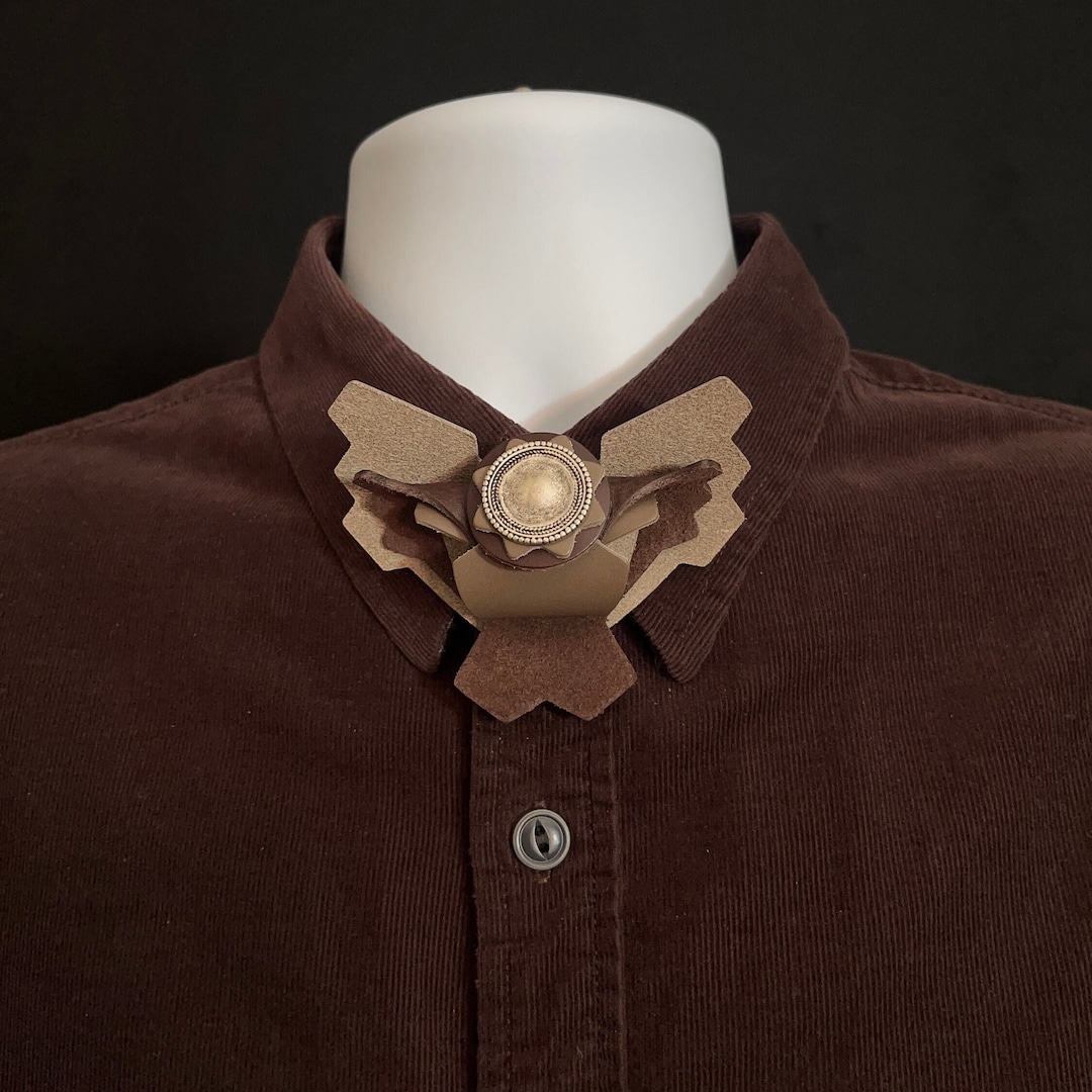 Western Leather Bow Tie: Handmade Cowboy Necktie With Silver Button ...