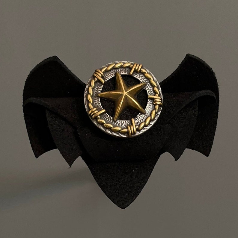 Leather Cowboy Bow Tie: Bat Wing Western Concho Necktie, Bolo Tie - Etsy