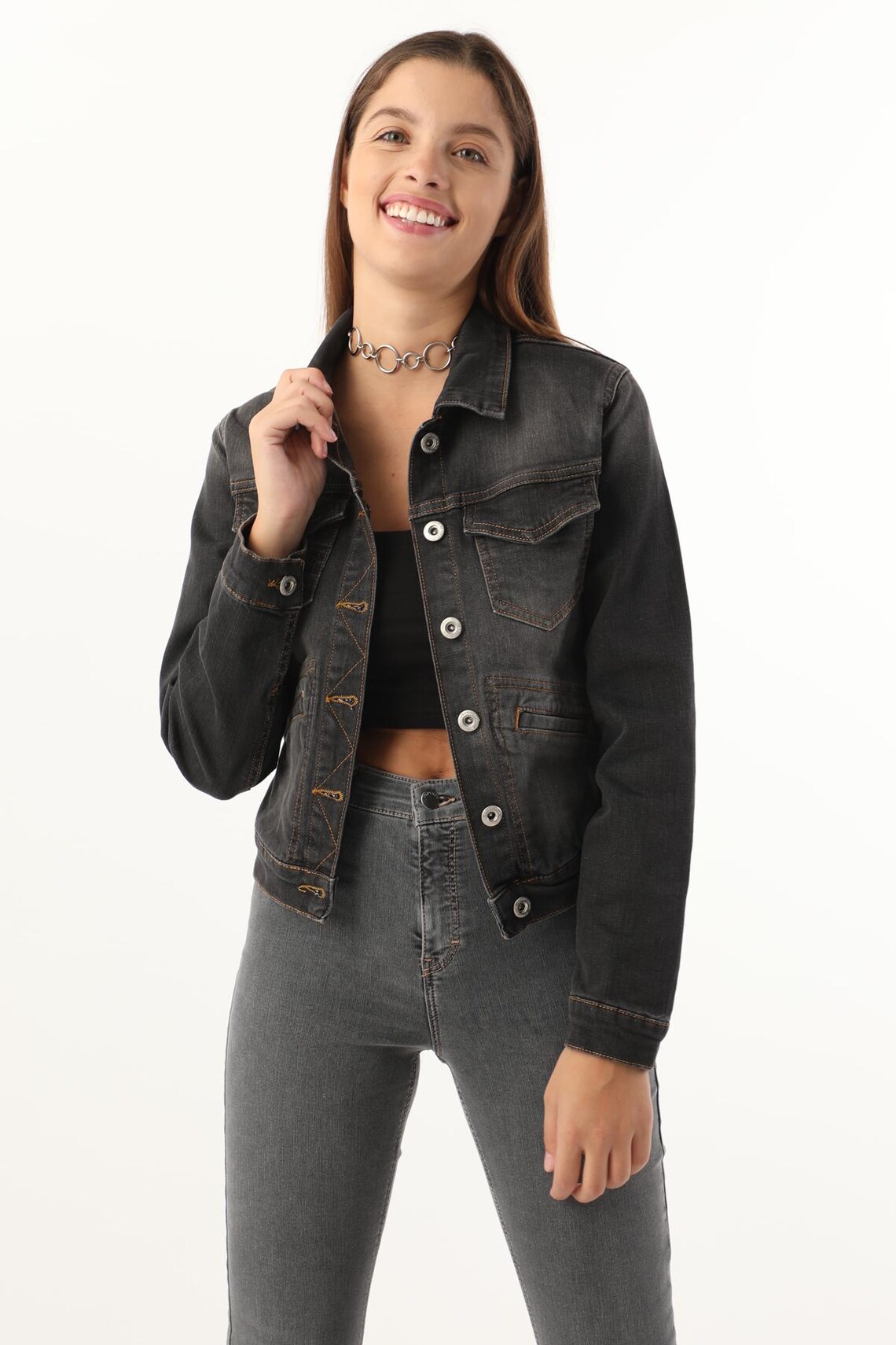 Women's Pocket Detailed Slim Fit Jean Jacket Black - Etsy