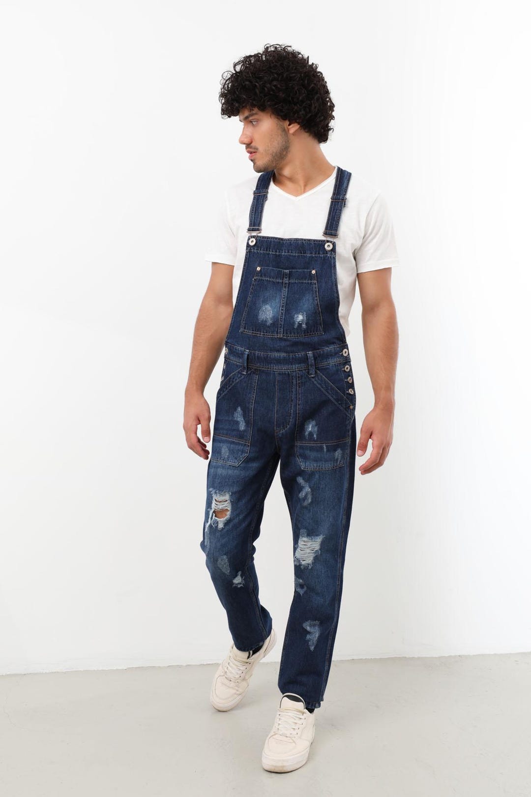 Men's Jean Overalls Trousers Navy Blue - Etsy