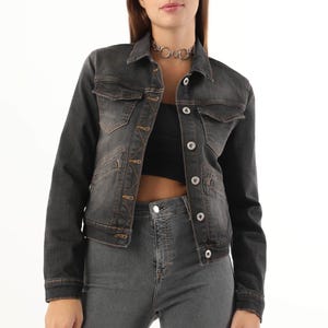 Women's Pocket Detailed Slim Fit Jean Jacket Black - Etsy