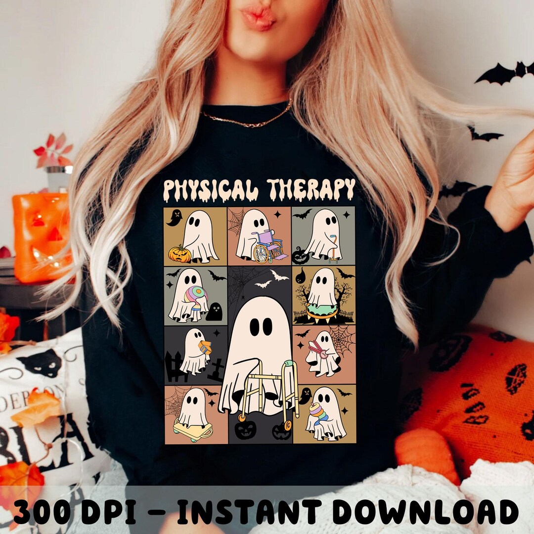 Physical Therapy PT Halloween Png, Spooky PT Png, Ghost PT Png, Retro ...