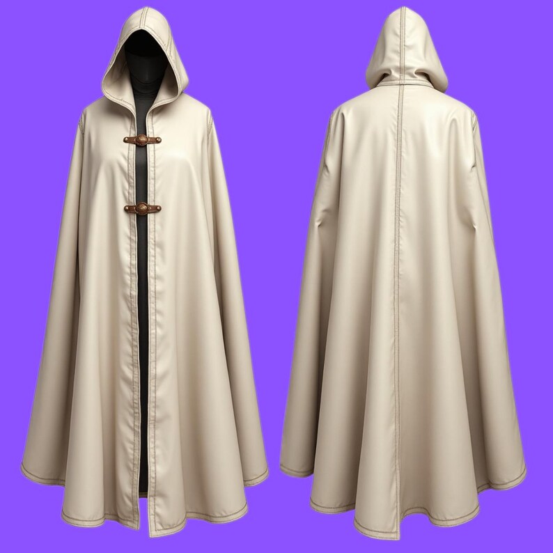 Elegant Hooded Leather Cloak- Gothic Style Cloak - Etsy