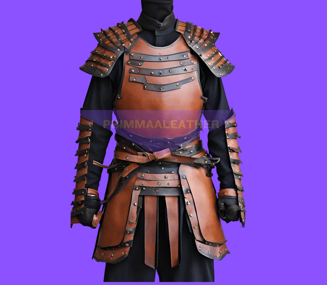 Handcrafted Leather Samurai Chest Armor – Premium Brown Leather Armor ...