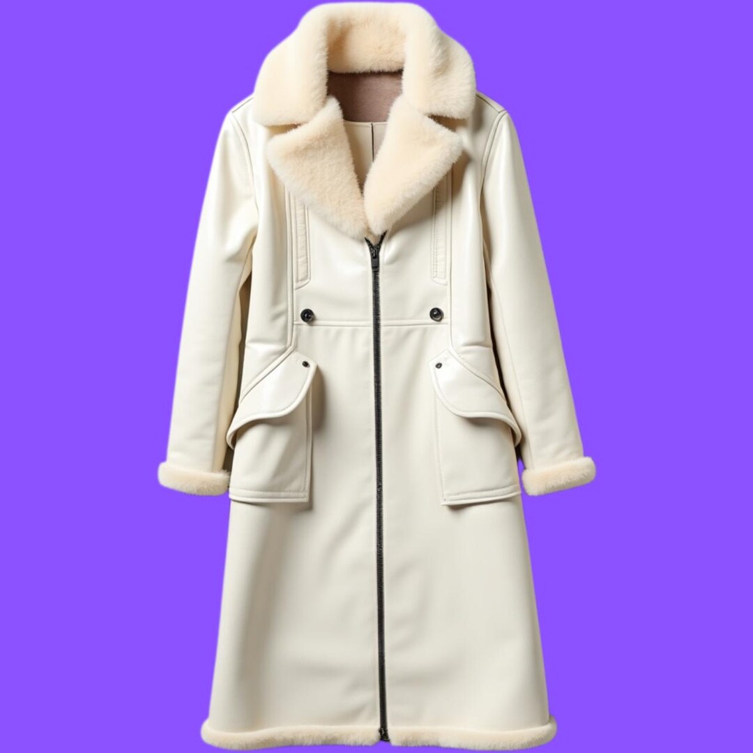 Luxurious Women's Leather Coat With Plush Fur Lining - Etsy