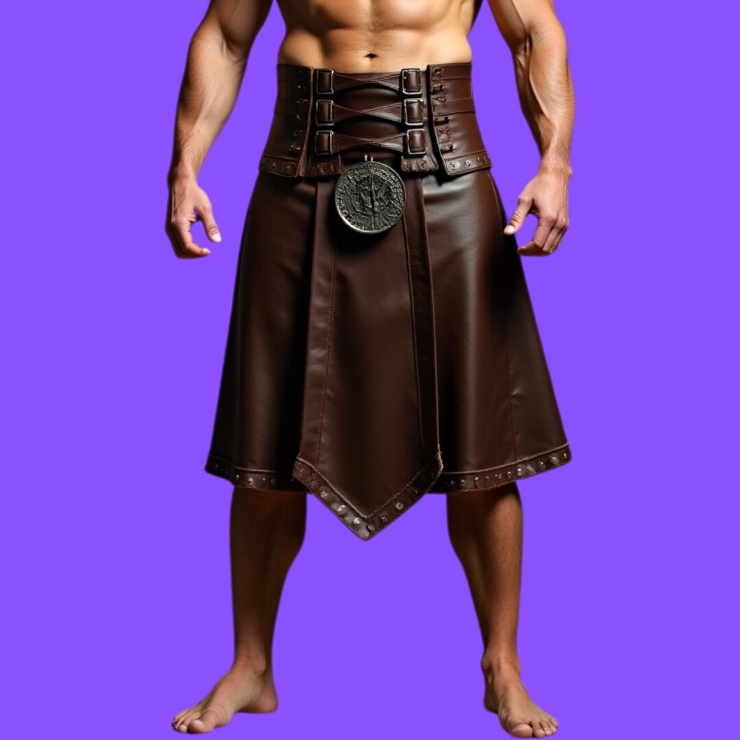 Premium Medieval Style Handcrafted Leather Warrior Kilt- Renaissance ...