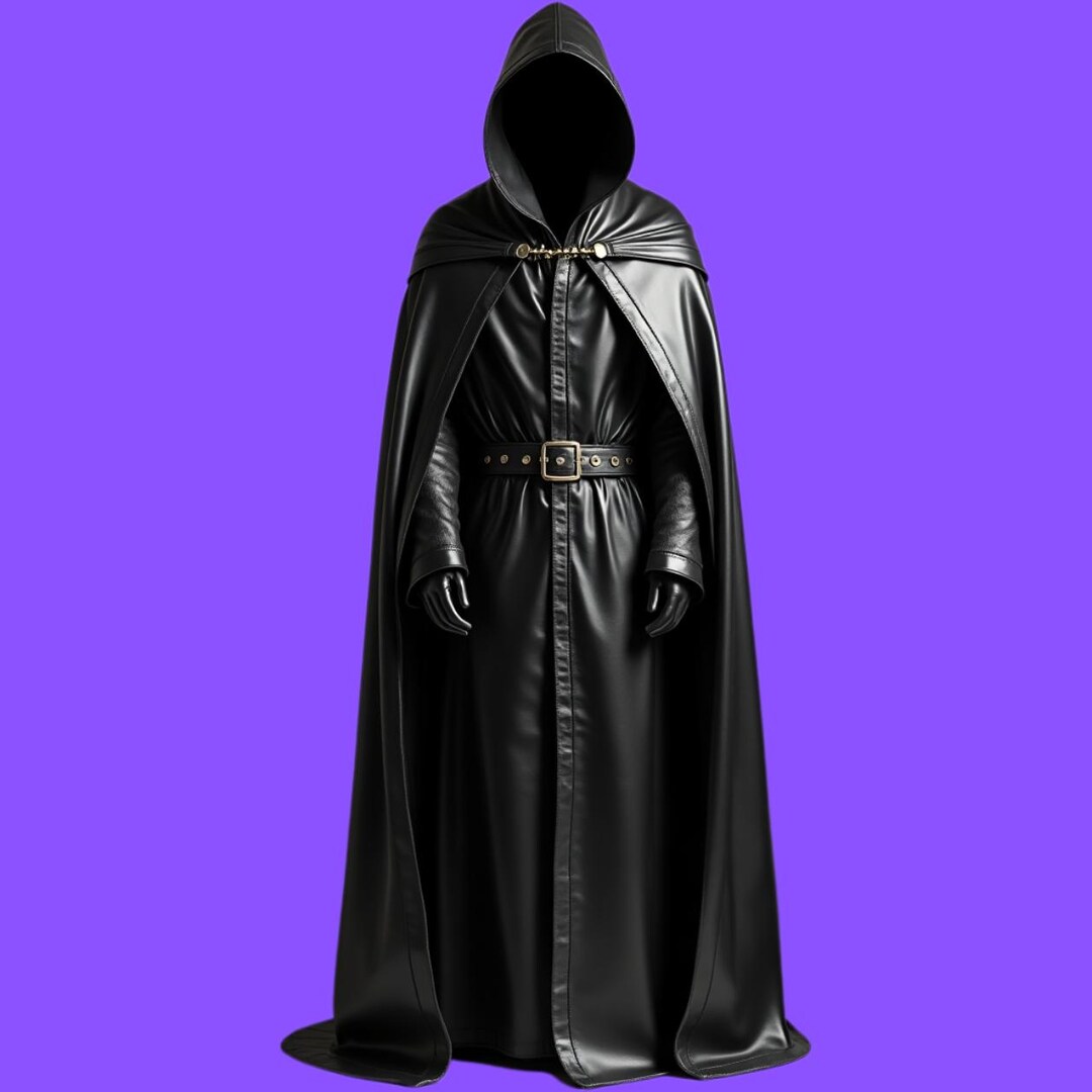 Luxurious Black Leather Hooded Cloak- Dracula Style Cloak - Etsy
