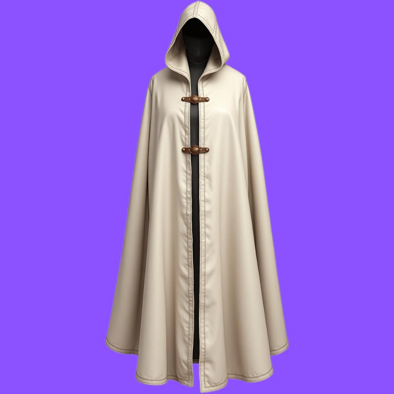 Elegant Hooded Leather Cloak- Gothic Style Cloak - Etsy