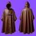 Brown Leather Hooded Cloak: Medieval Cosplay Buckle Fastening - Etsy