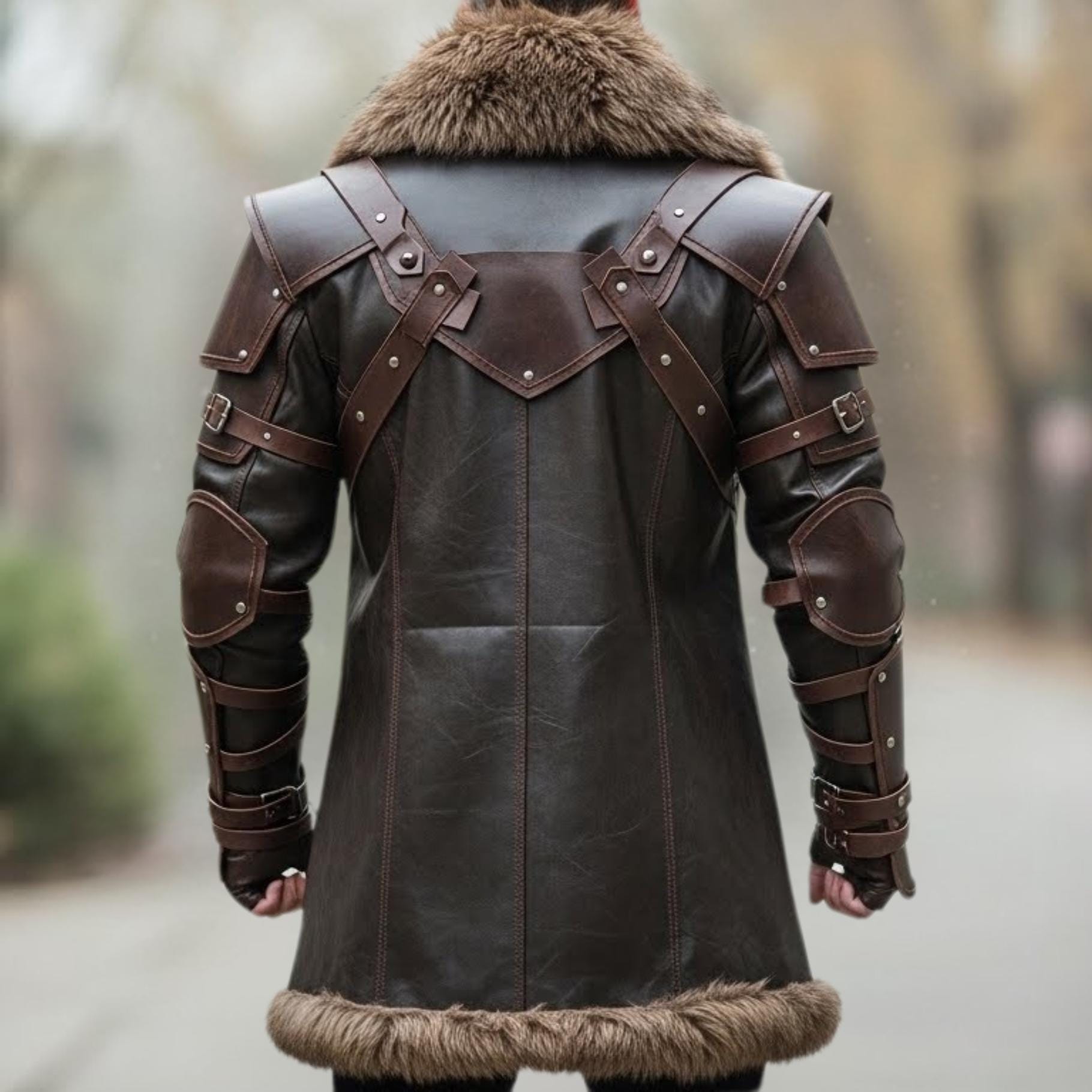 Dark Brown Cosplay Coat : Handmade Leather Armor Coat – Gothic & Viking ...