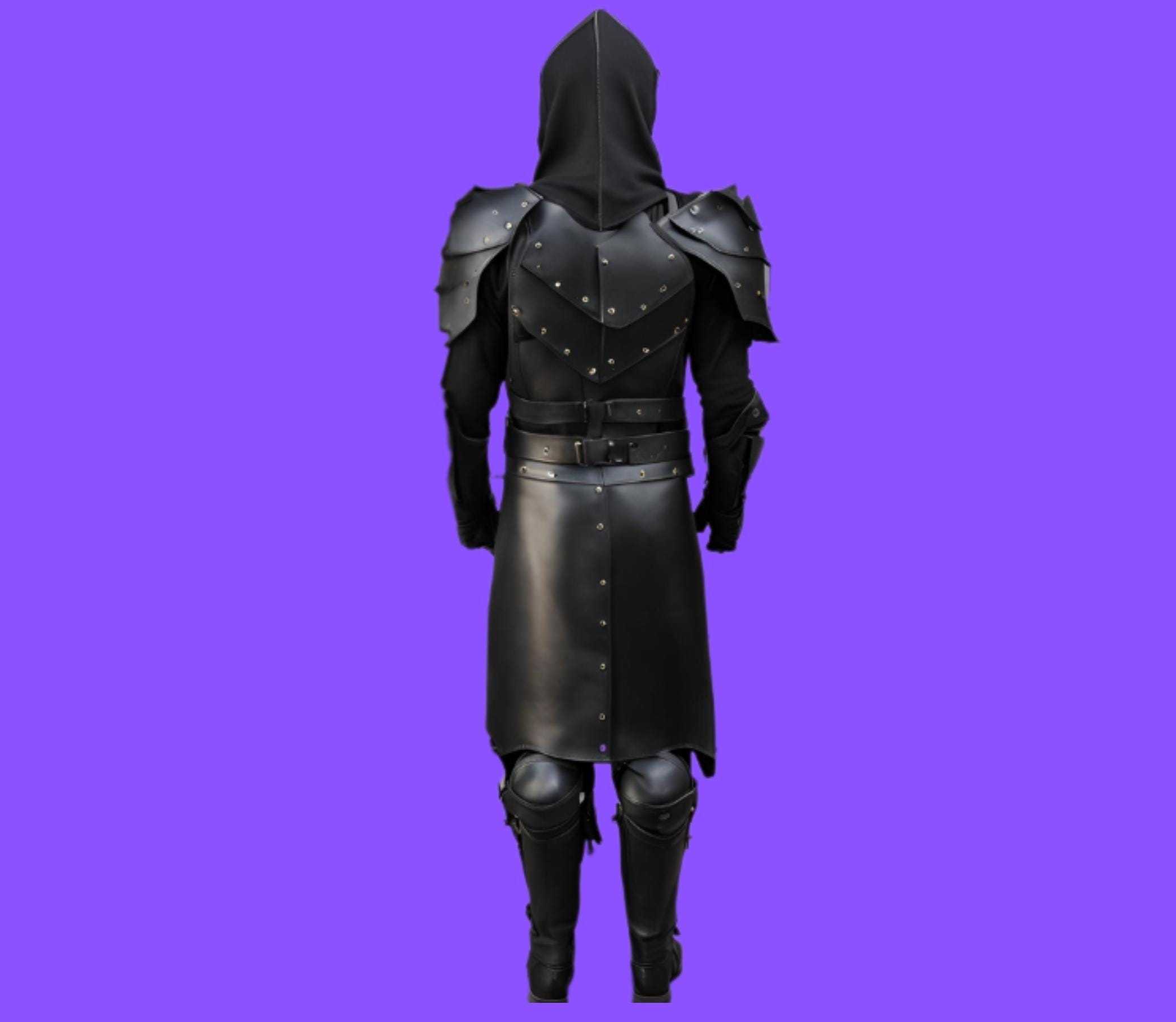 Full Black Leather Knight Armor Set: Custom LARP Cosplay - Etsy