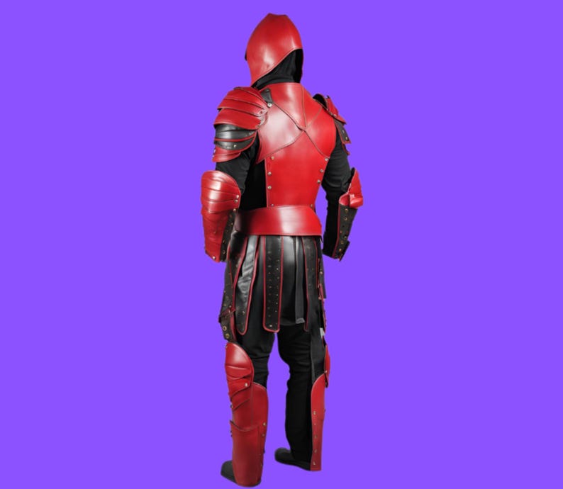 Custom Red Leather Armor Set - Medieval Warrior Cosplay Outfit Set - Etsy