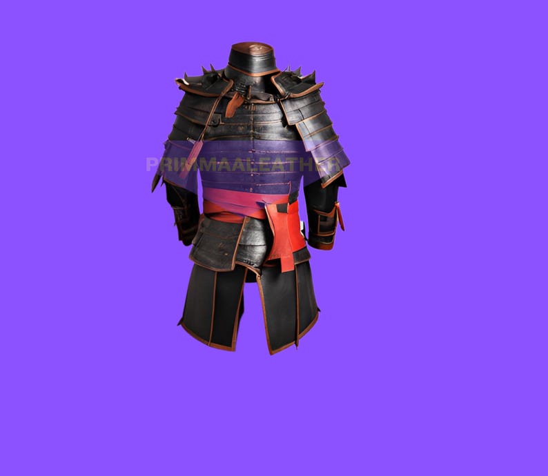 Handcrafted Leather Samurai Armor – Black and Red Full Body Suit - Etsy