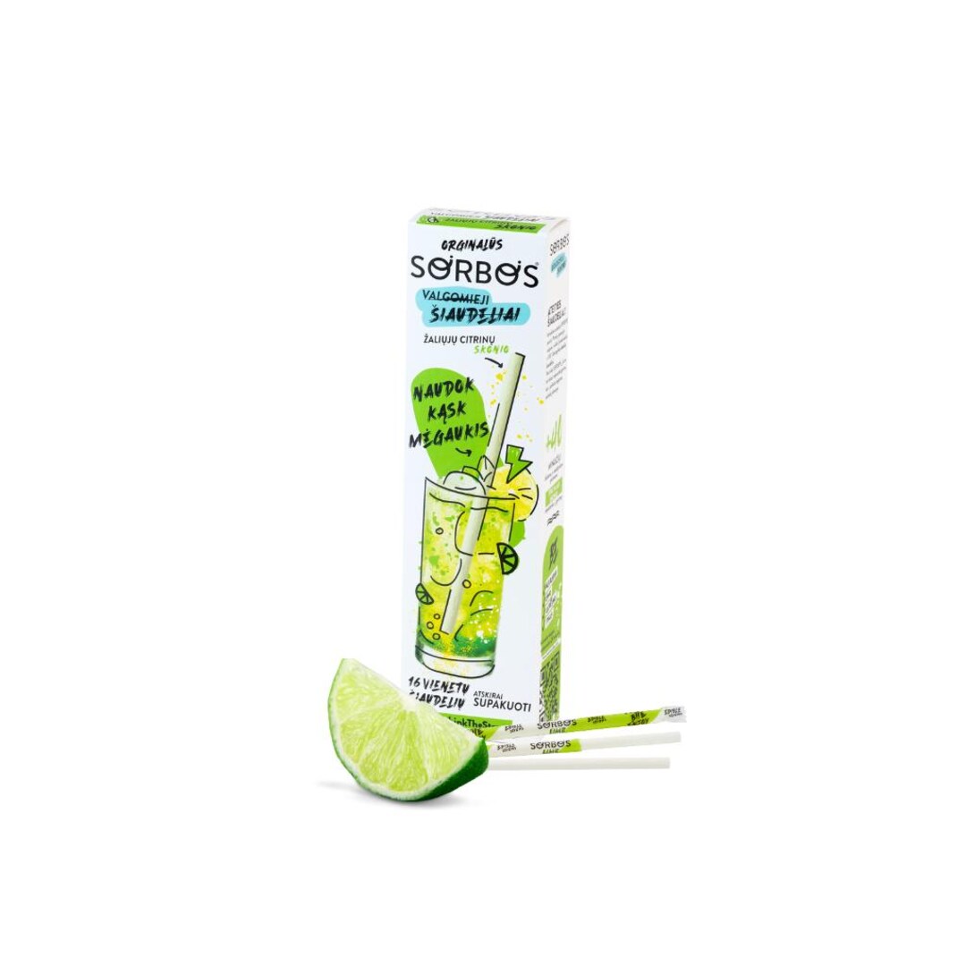 Edible Straws –lime Flavor, Individually Wrapped, Allergen-free, Gluten ...