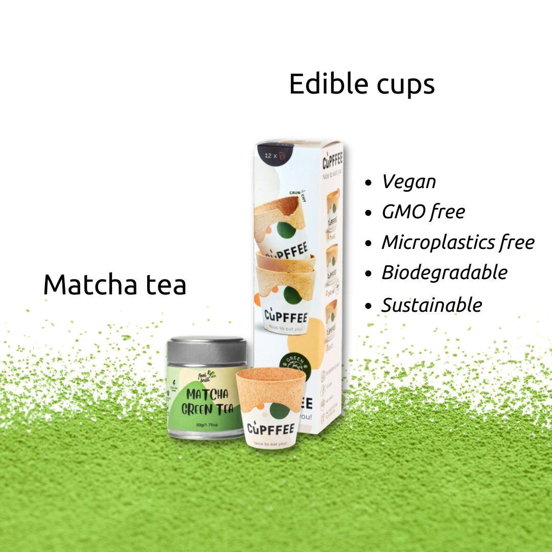 An Edible Cup and Macha Green Tea Are a Great Duo - Etsy