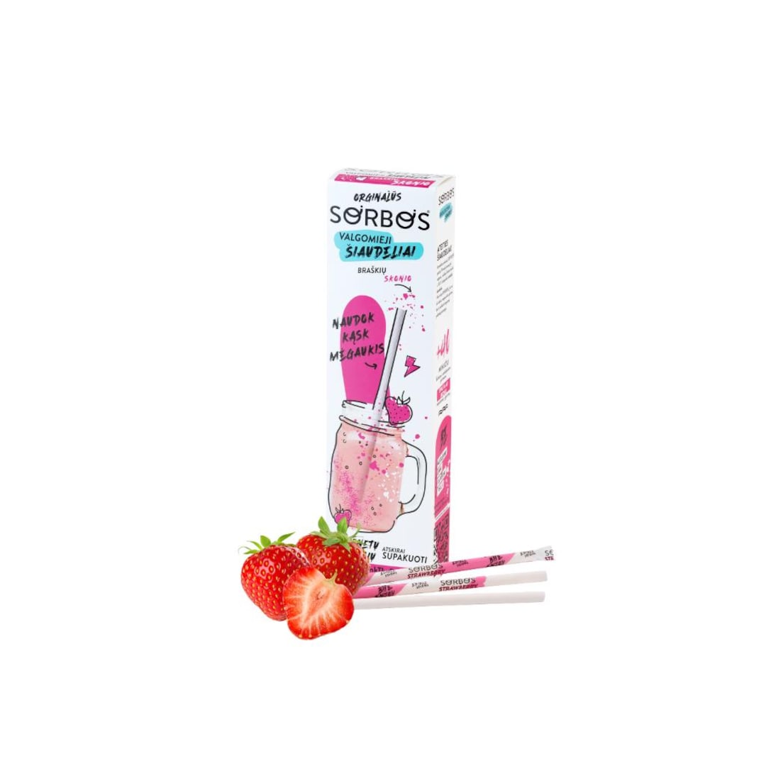 Edible Straws – Strawberry Flavor, Individually Wrapped, Allergen-free ...