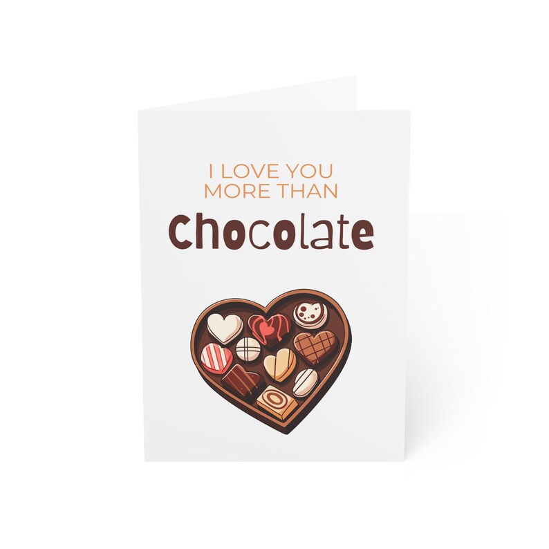 I Love You More Than Chocolate Greeting Card | Funny Valentines Day ...