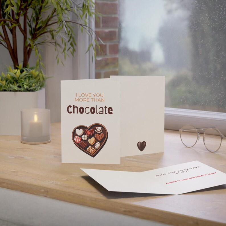 I Love You More Than Chocolate Greeting Card | Funny Valentines Day ...