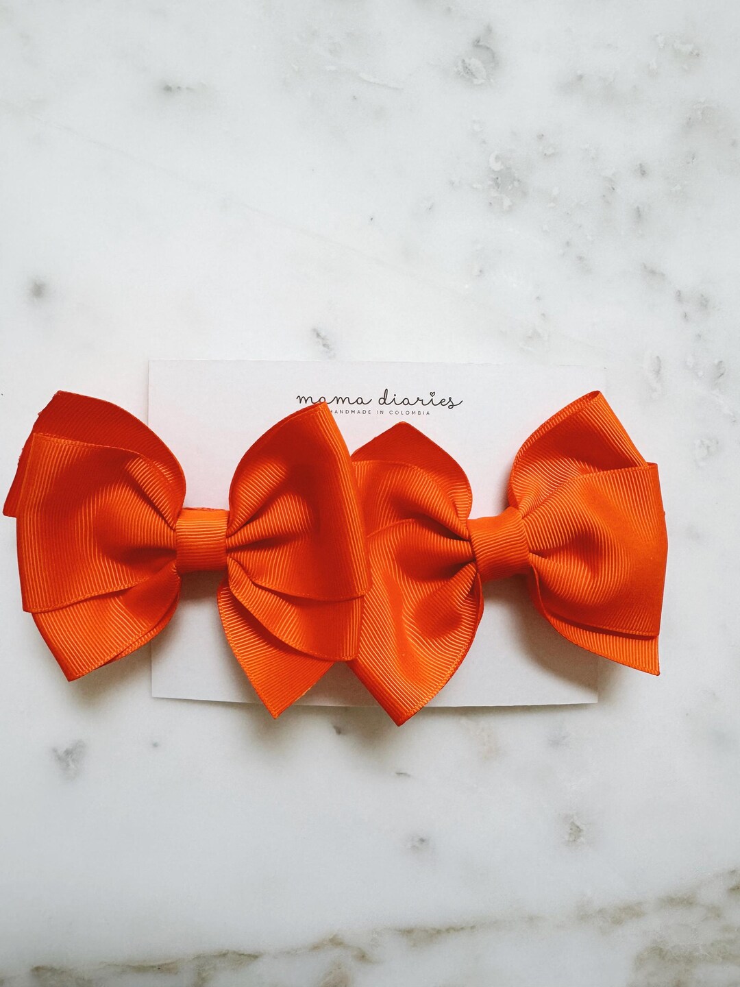Girls Medium Bright Orange Pair of Bows - Etsy
