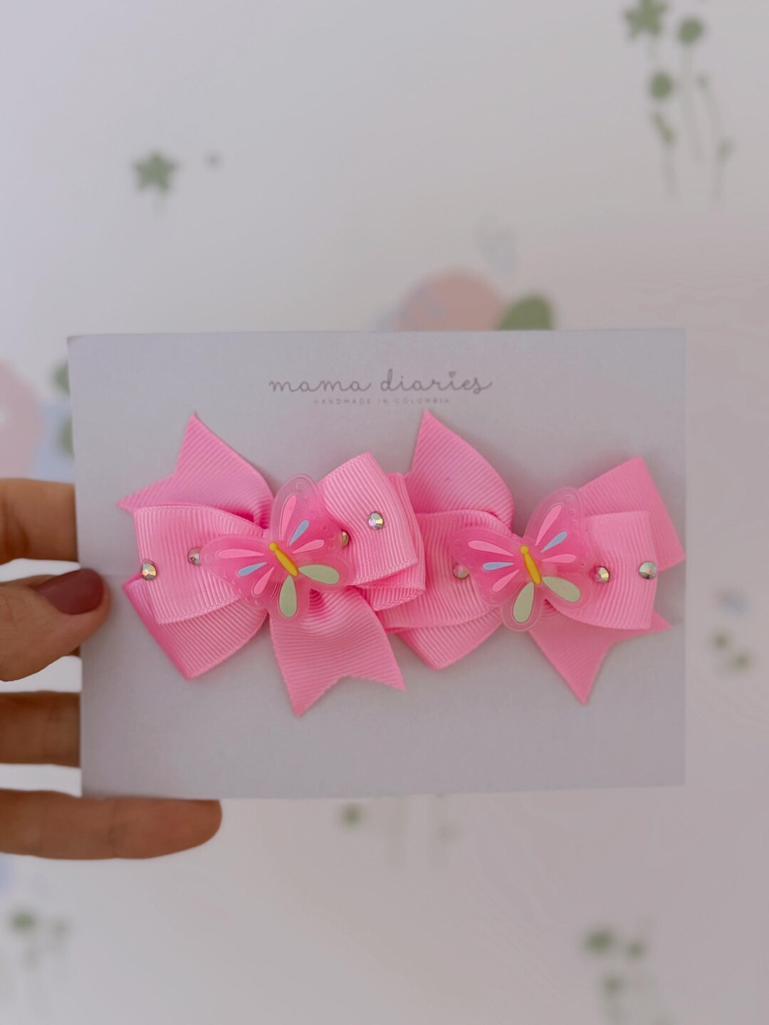 Bubblegum Pink Small Bows With Butterfly Applique - Etsy