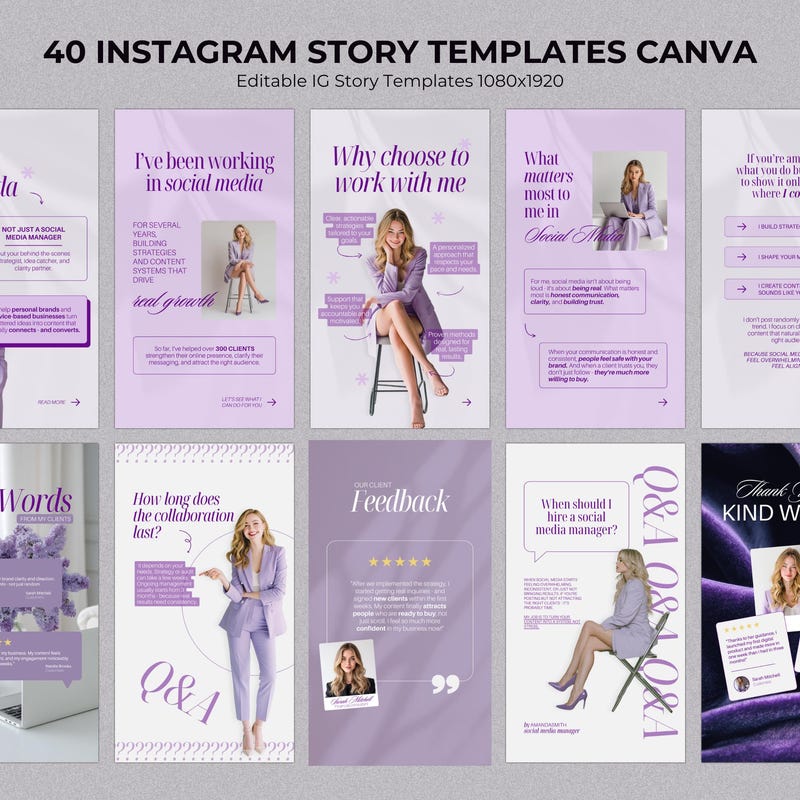 Lilac Instagram Templates - Etsy