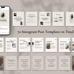 Neutral Instagram Carousel and Post Templates for Small Business and ...