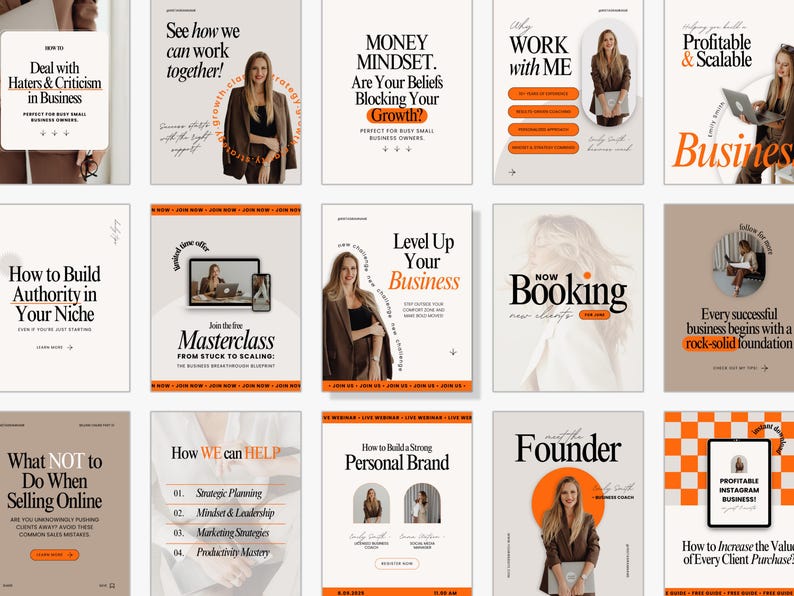 Orange Neutral Social Media Templates, Instagram Posts, Reels (canva ...